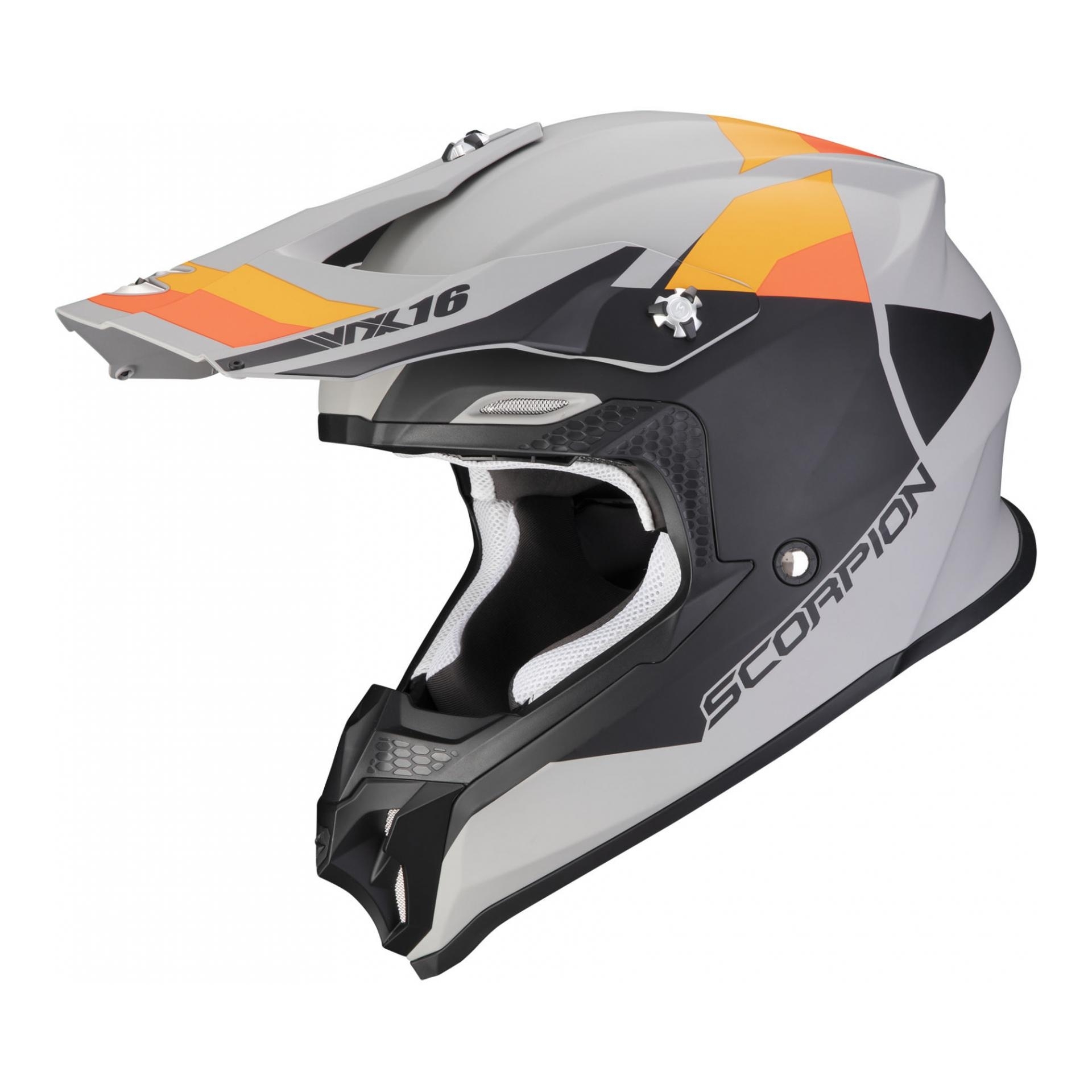 Casque cross Scorpion VX-16 Evo Air Spectrum gris mat/orange - Casque ...