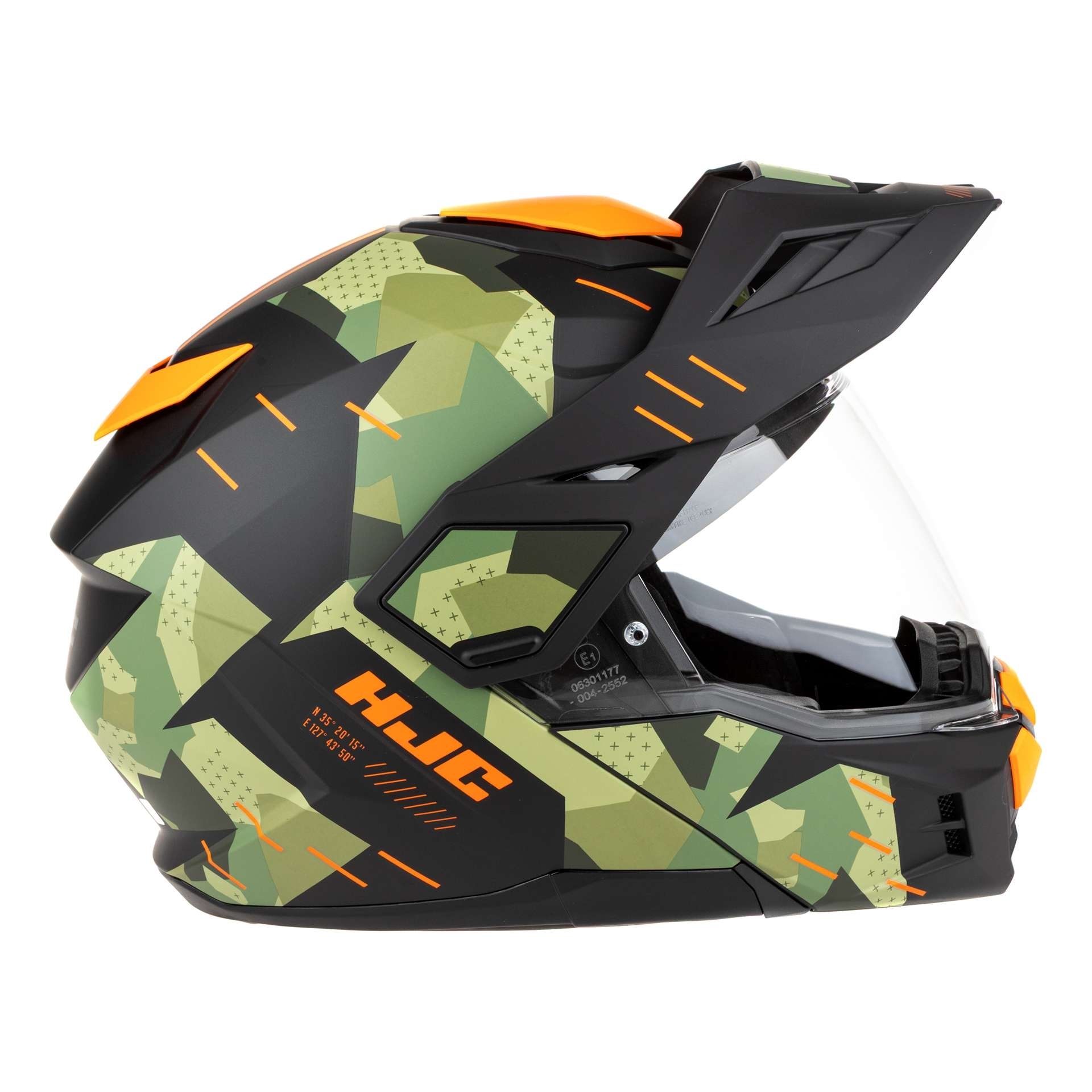 Casque modulable HJC i80 Roki MC47SF noir/vert/orange mat - Casque ...