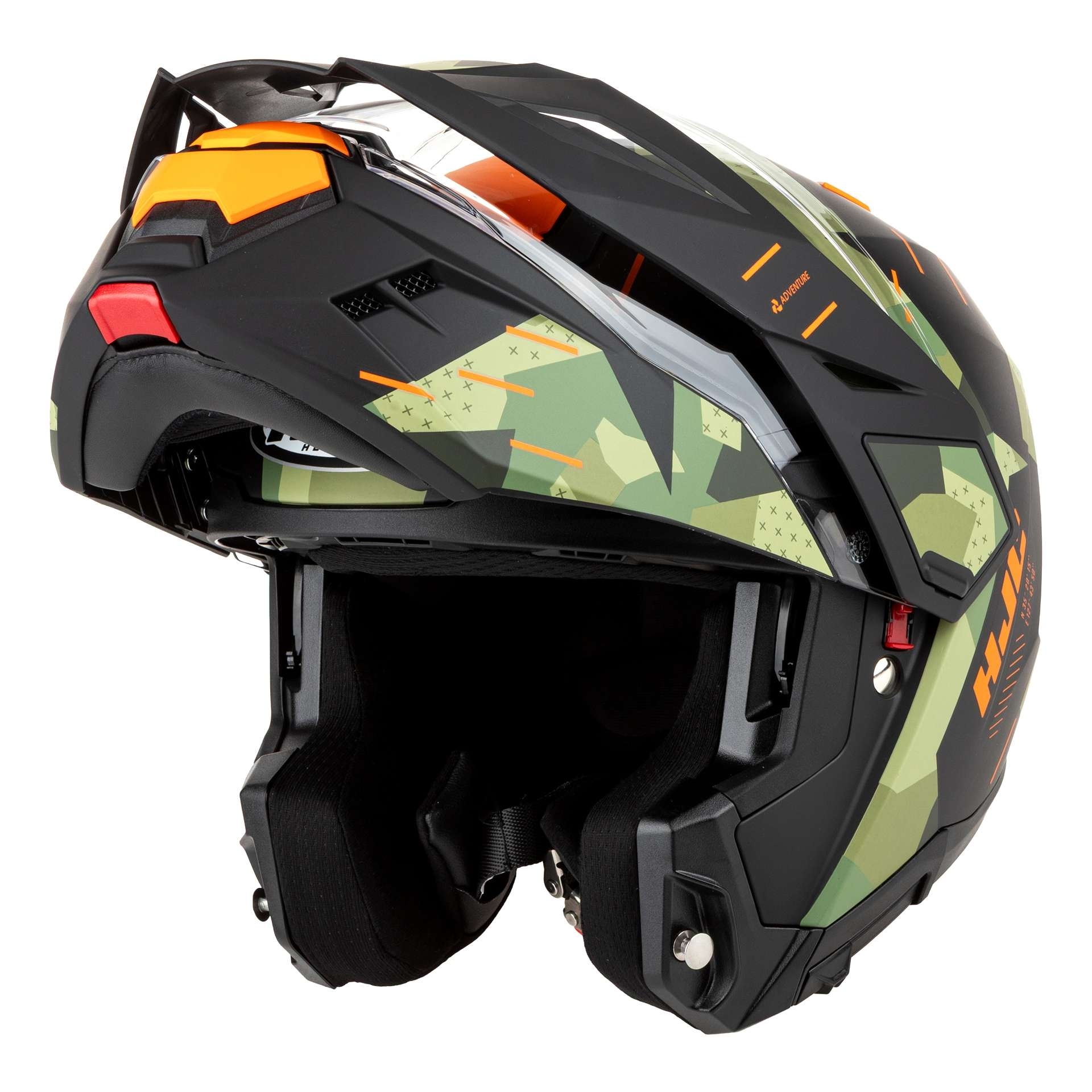 Casque modulable HJC i80 Roki MC47SF noir/vert/orange mat - Casque ...