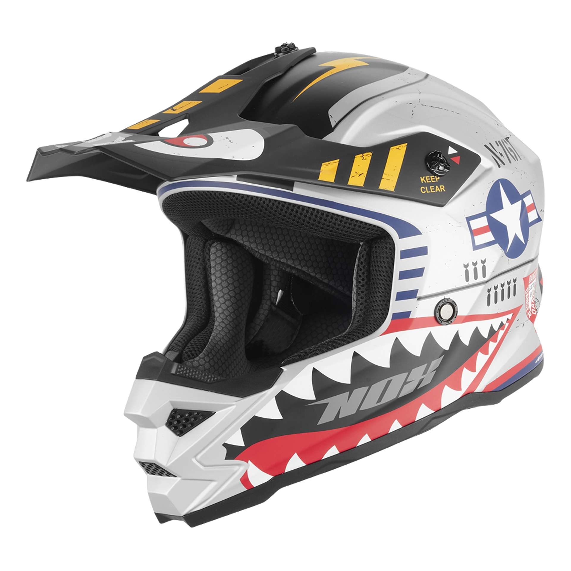 Casque cross enfant Nox N761 Kid Fighter argent mat - Casque moto cross ...