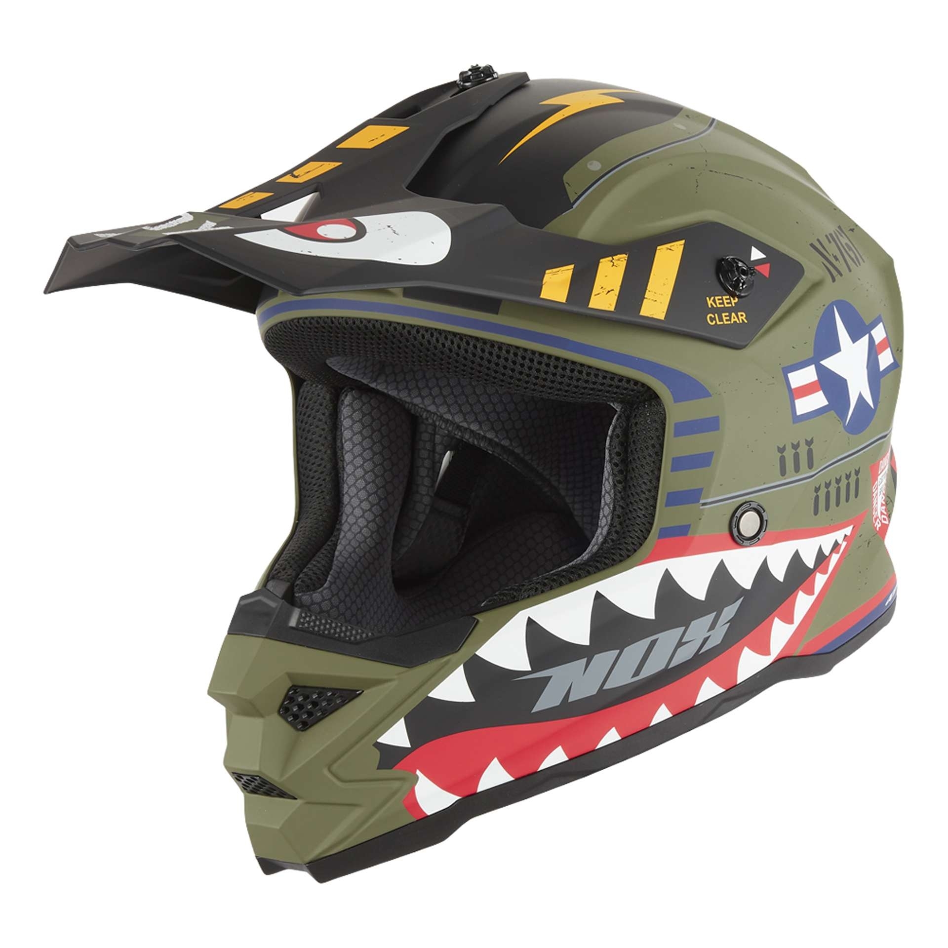 Casque cross enfant Nox N761 Kid Fighter kaki mat - Casque moto cross ...