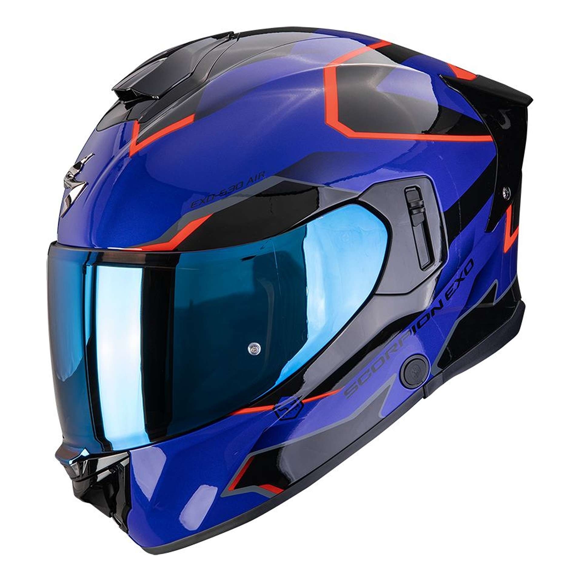 Casque intégral Scorpion Exo-530 Air Clip bleu/noir/rouge - Casque ...