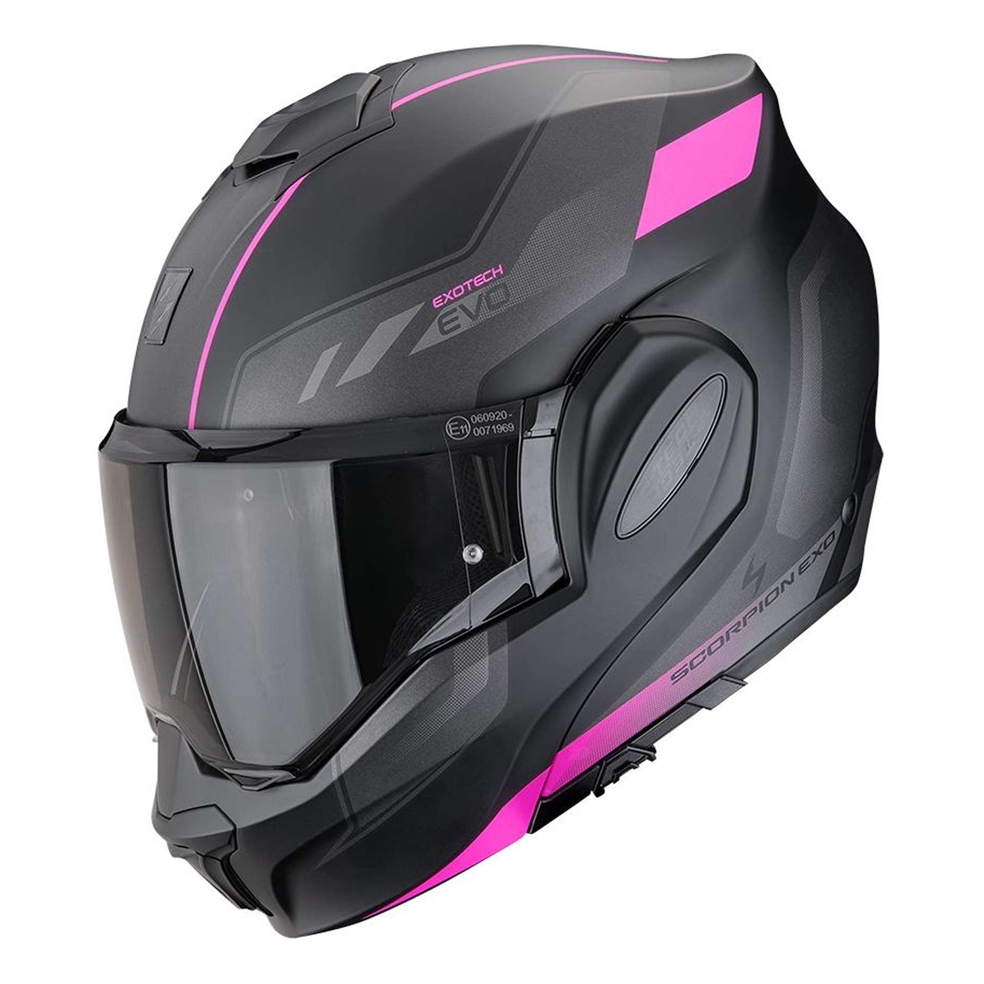 Casque modulable Scorpion Exo-Tech Evo Socius noir/rose mat - Casque ...