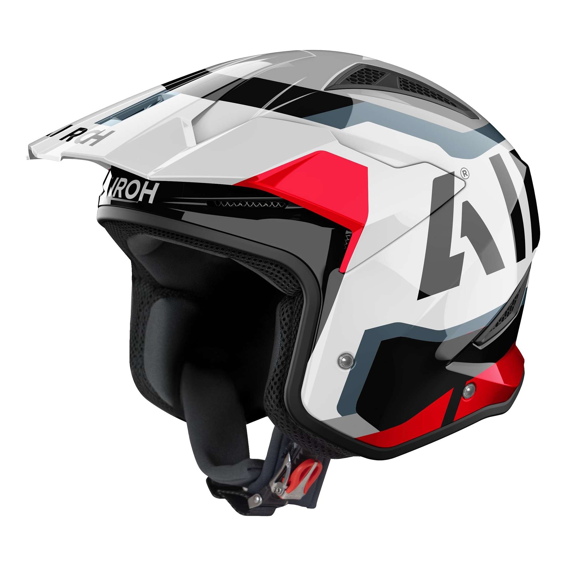 Casque trial Airoh TRR II Jupiter red gloss - Casque jet sur La Bécanerie