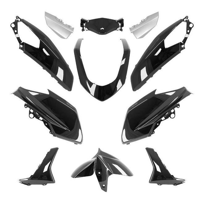 Kit carrosserie 11 pièces black metallic X Yamaha NMAX 125cc 2015- 2020 ...