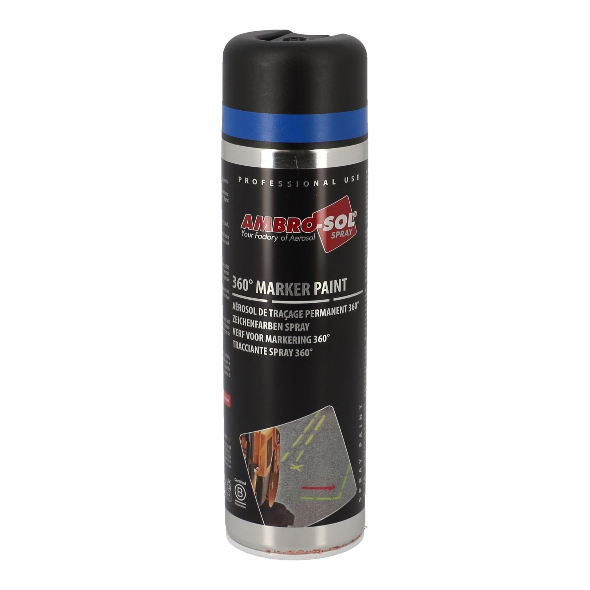Spray peinture traçage Ambro-Sol bleu fluo 500ml 360° - Peinture sur La ...