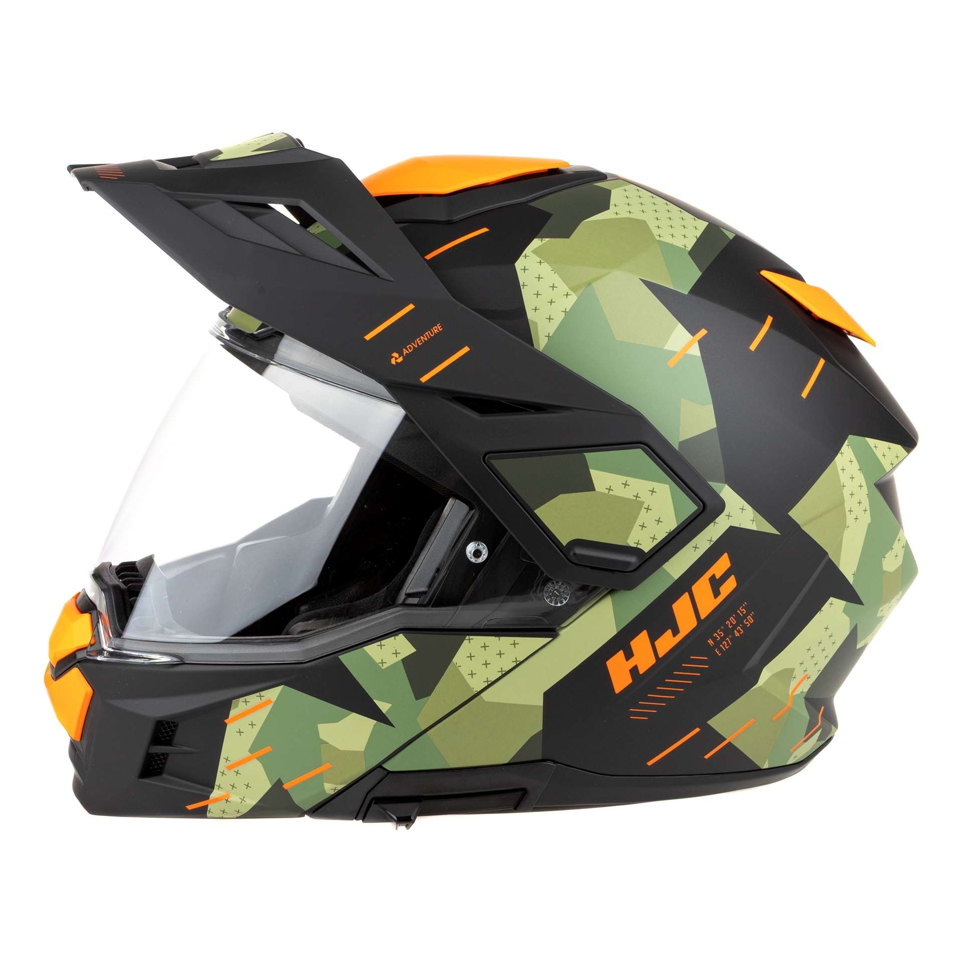 Casque modulable HJC i80 Roki MC47SF noir/vert/orange mat - Casque ...
