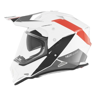 Casque trail Nox N312 Block sable/blanc mat - Casque moto sur La Bécanerie