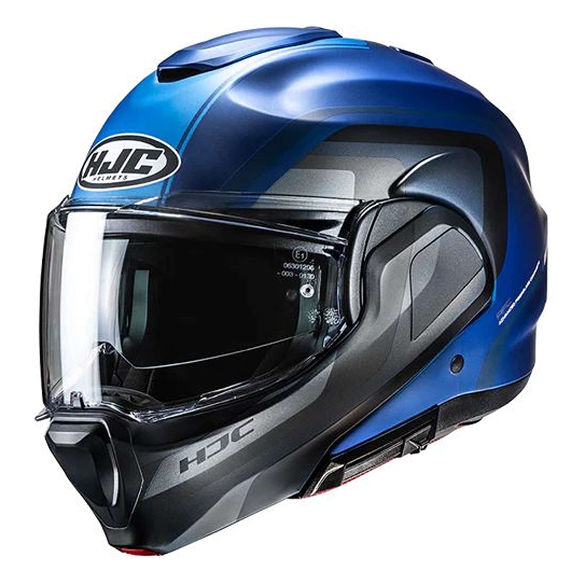 Casque modulable HJC F100 Reff MC2SF bleu/noir mat - Casque modulable ...