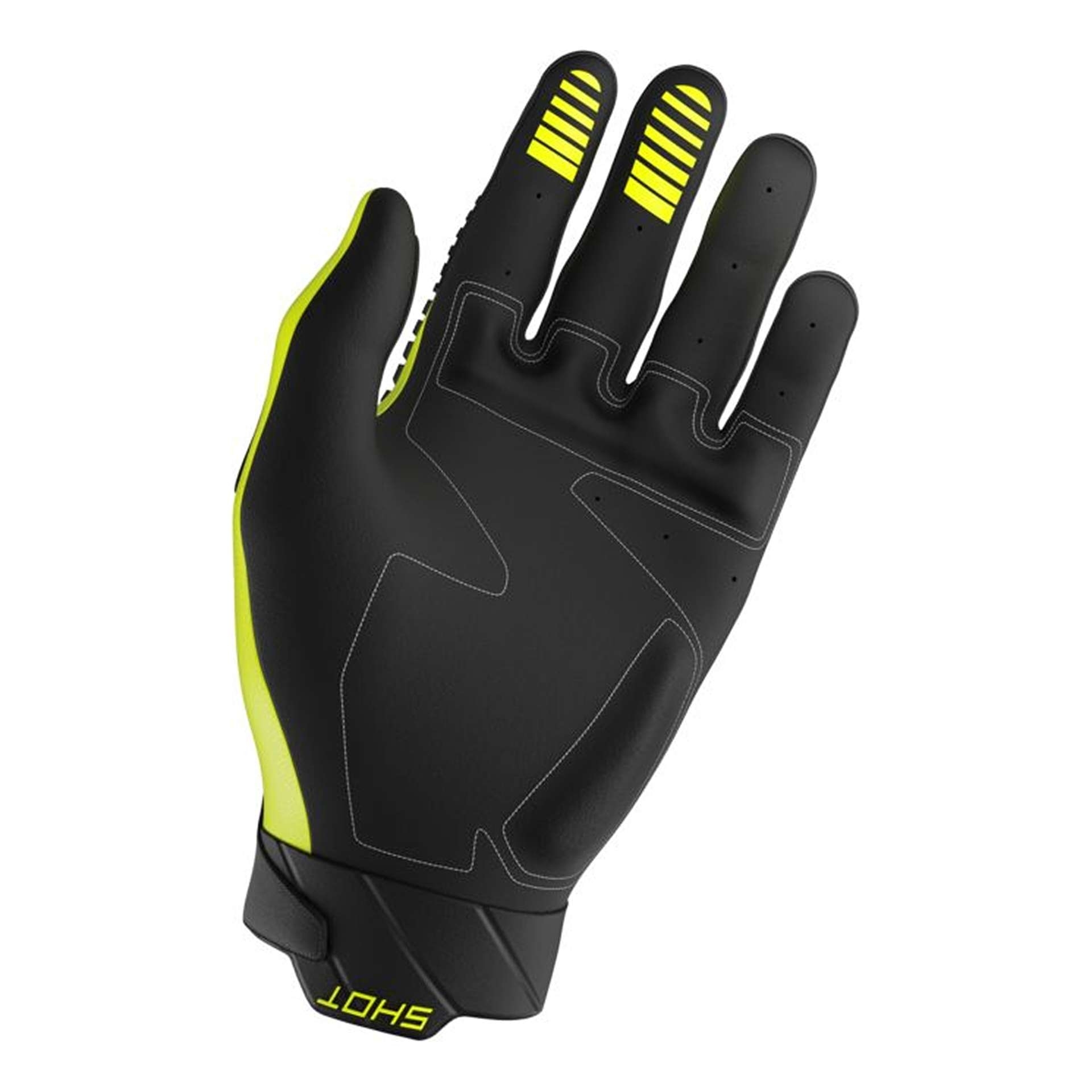 Gants cross Shot Core Max neon yellow - Équipement Cross sur La Bécanerie