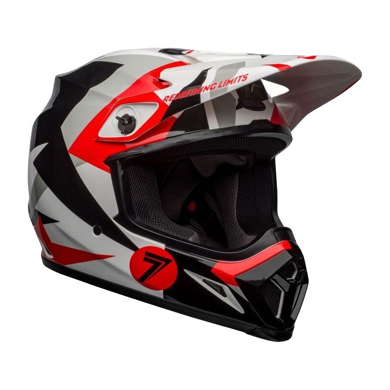Casque cross Seven Bell Moto-9 Mips Battleship rouge/blanc brillant ...