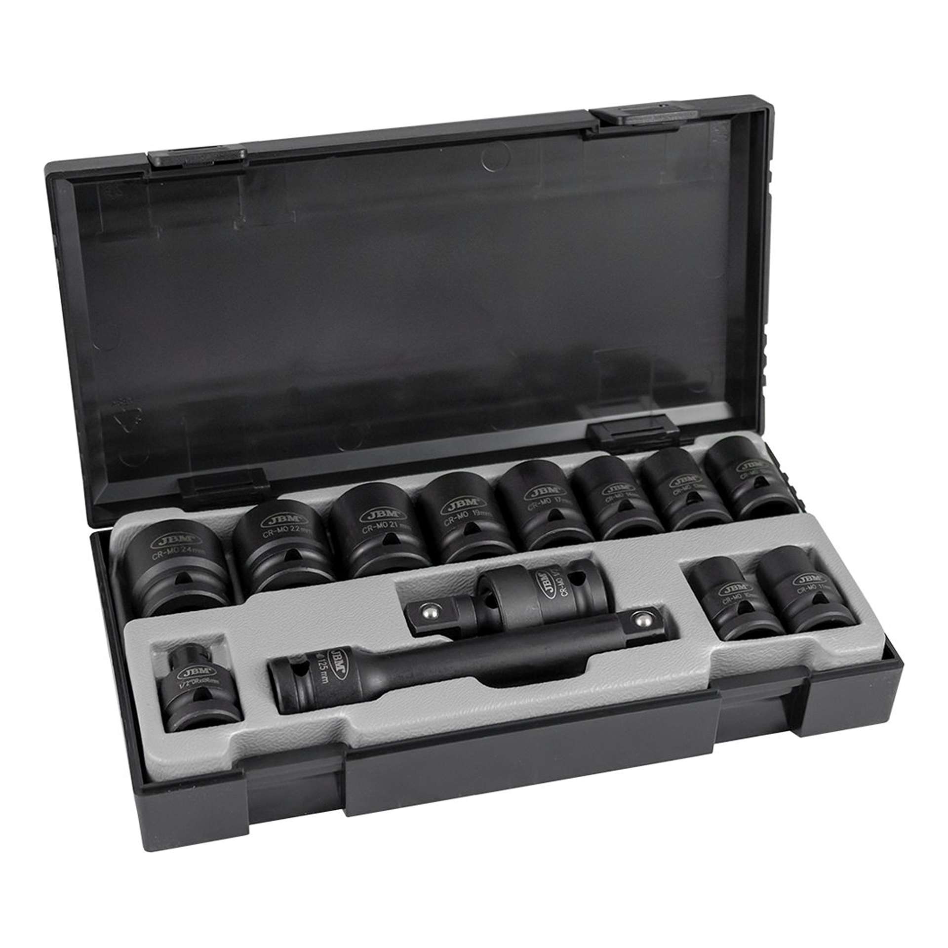 Coffret douilles à choc 6 pans JBM 1/2’’ – 13 pièces - Outillage à main sur La Bécanerie