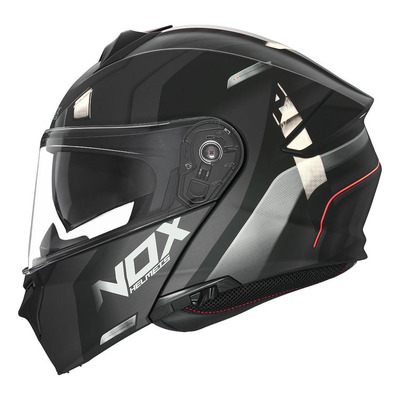 Casque modulable Nox N966 titanium mat - Casque modulable sur La Bécanerie