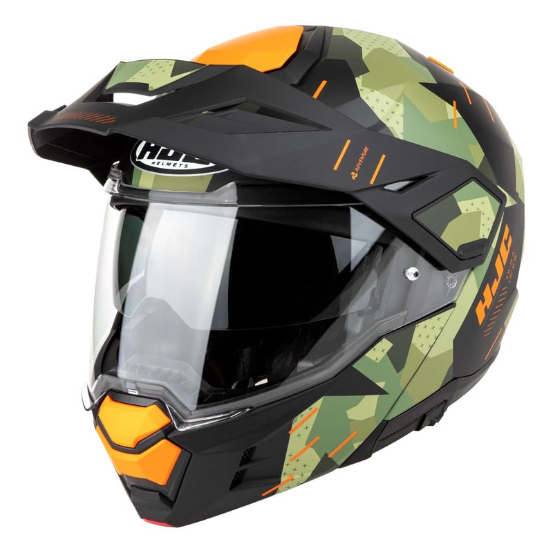 Casque modulable HJC i80 Roki MC47SF noir/vert/orange mat - Casque ...