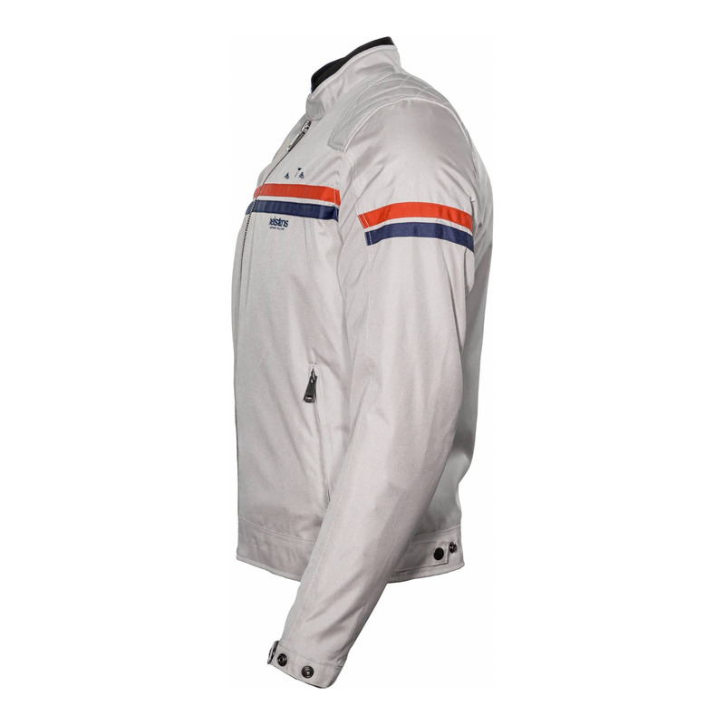 Blouson textile Helstons Chevy argent/rouge/bleu - Équipement route sur ...