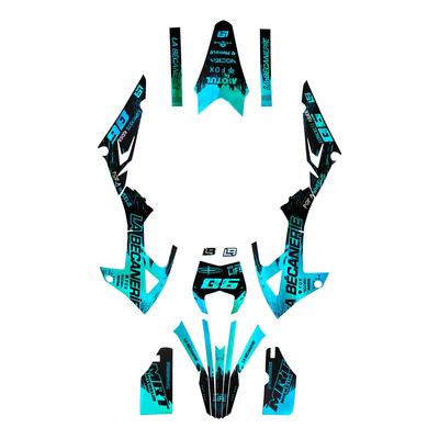 Kit déco La Bécanerie Eighty-six rouge/noir holographique Rieju MRT 22-23 - Pièces Carénage sur ...