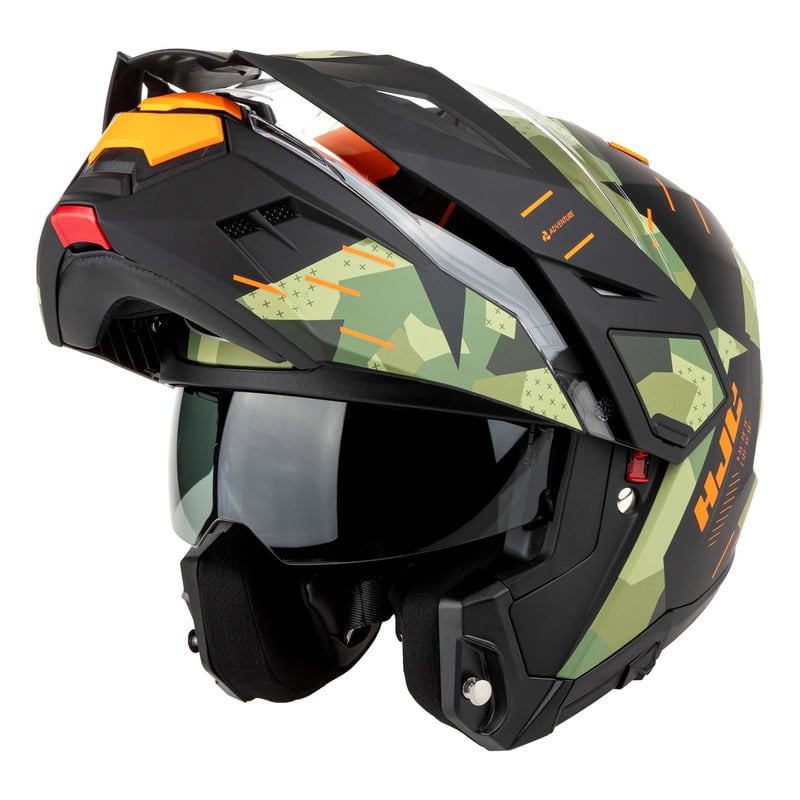 Casque modulable HJC i80 Roki MC47SF noir/vert/orange mat - Casque ...