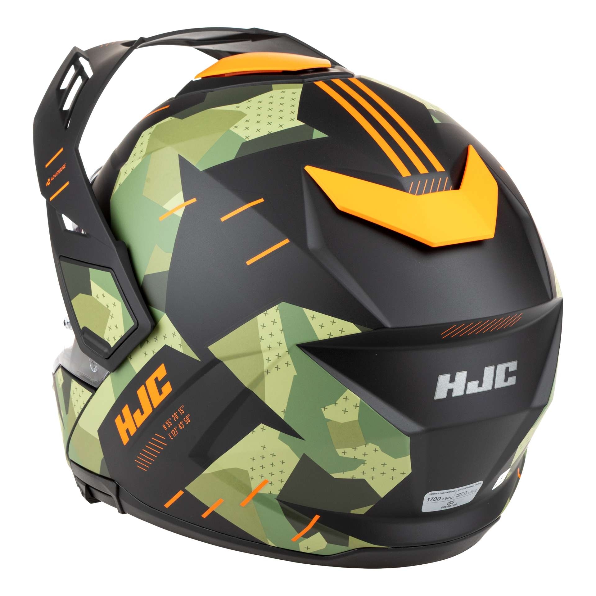 Casque modulable HJC i80 Roki MC47SF noir/vert/orange mat - Casque ...