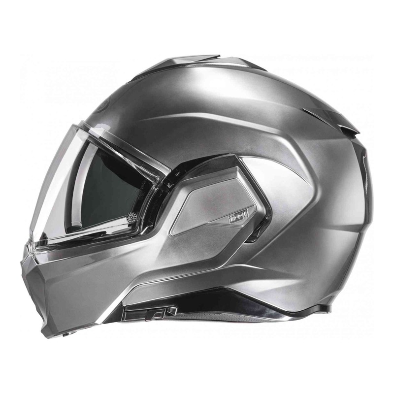 Casque modulable HJC i100 hyper silver chrome - Casque modulable sur La ...