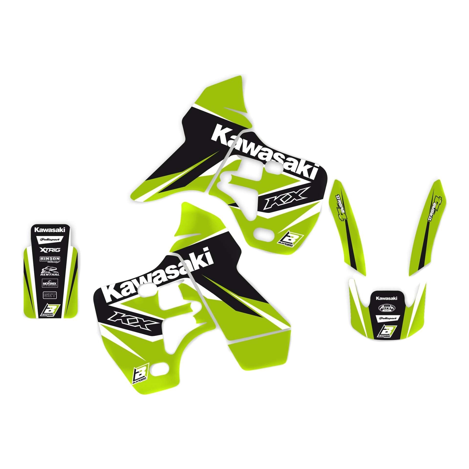 Kit déco Blackbird Dream Graphic 4 Kawasaki KX 500 89/03