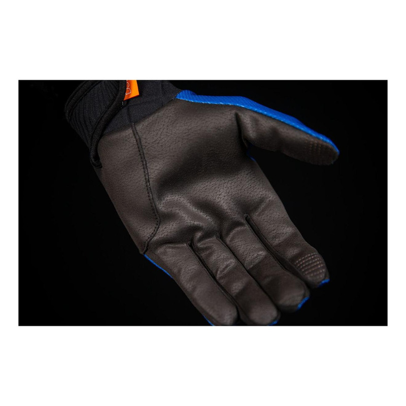 Gant textile/cuir Icon Anthem 2 bleu - Équipement route sur La Bécanerie