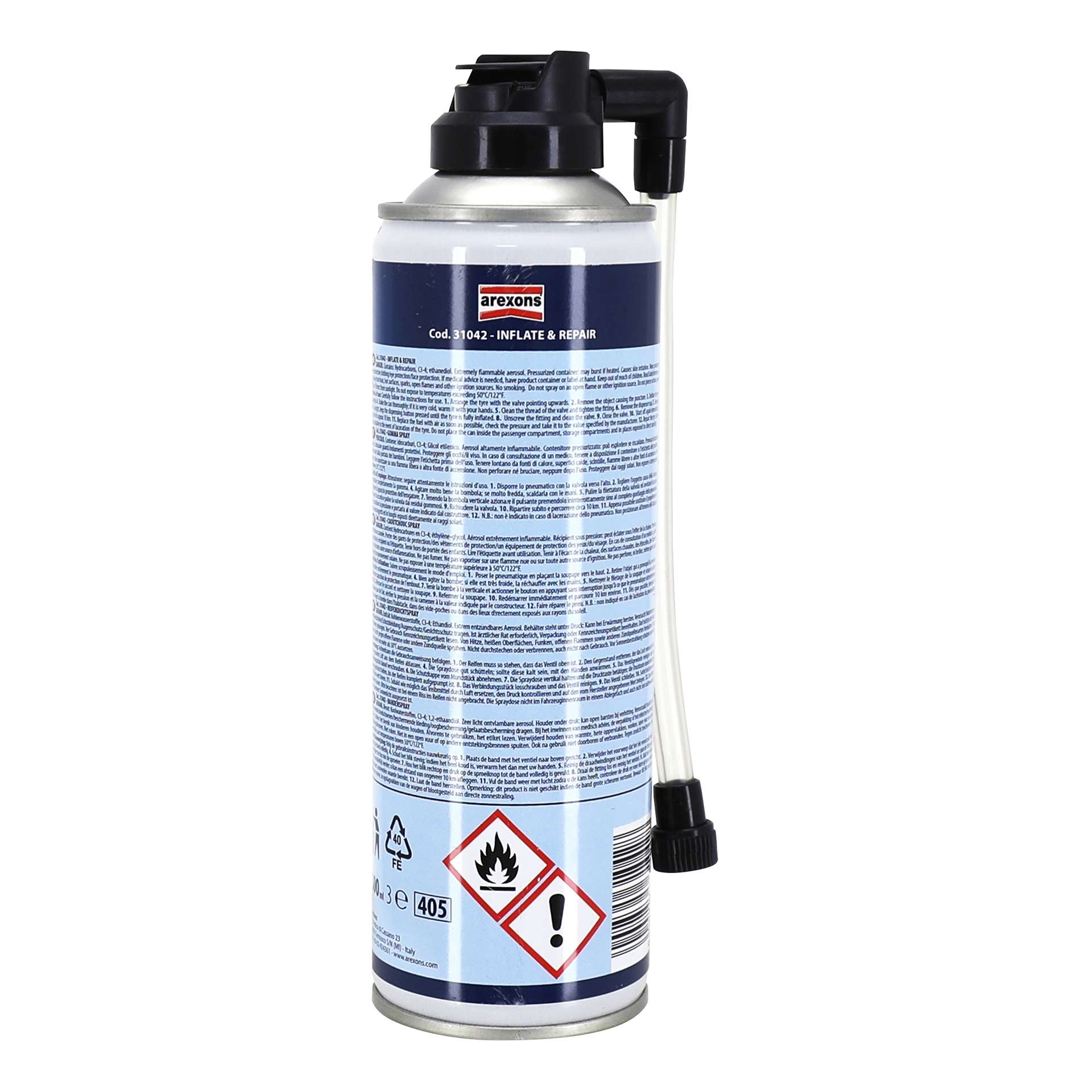 Bombe anti-crevaison 300 ml Arexons Inflate and repair - Lubrifiant sur ...