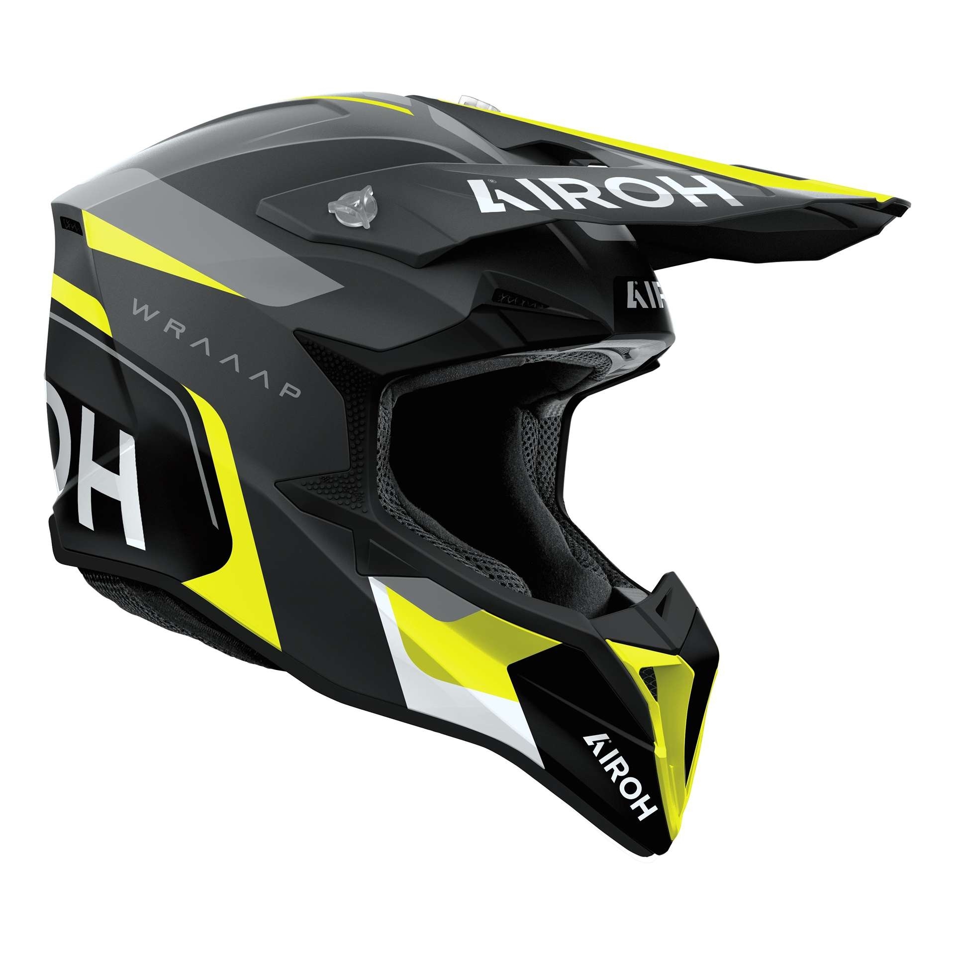 Casque cross Airoh Wraaap Conquer yellow matt - Casque moto cross sur ...