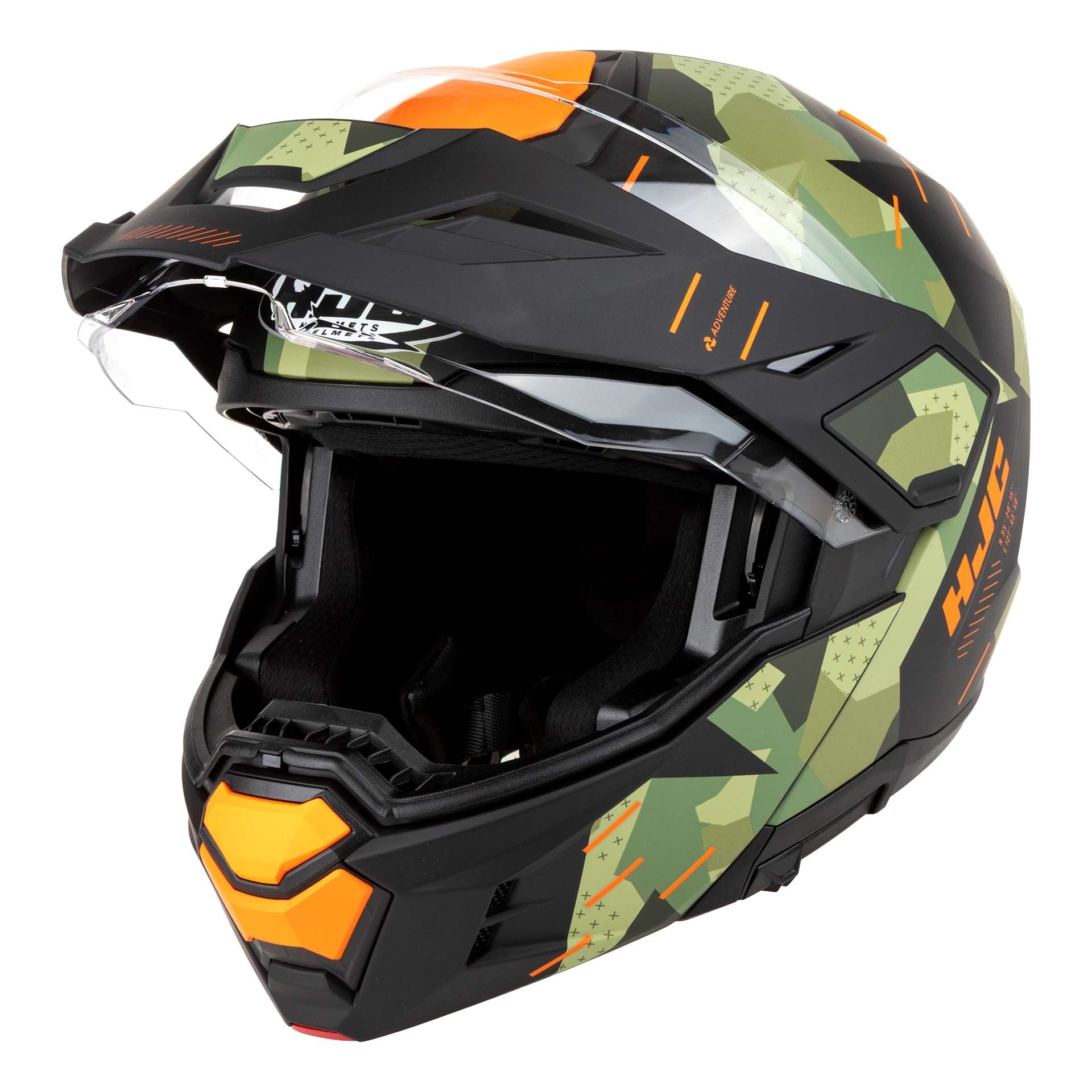 Casque modulable HJC i80 Roki MC47SF noir/vert/orange mat - Casque ...