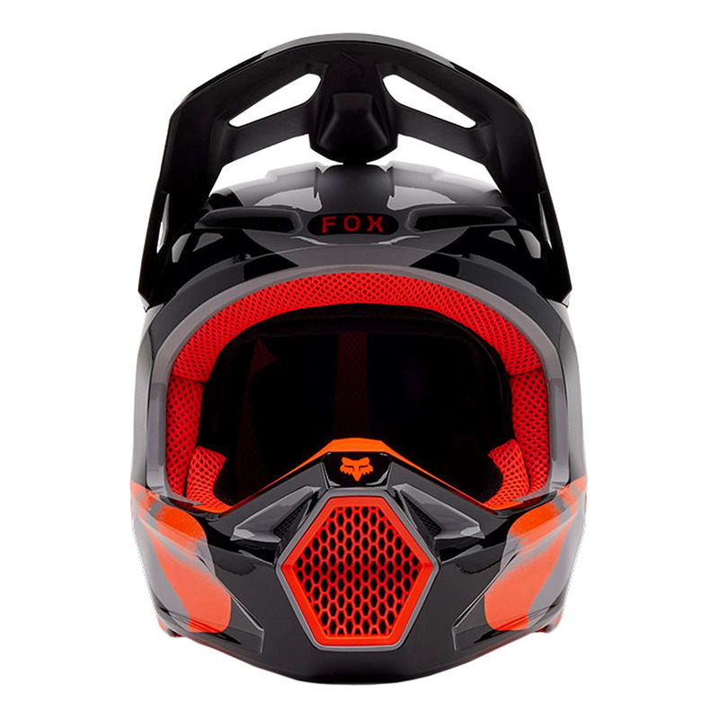 Casque cross Fox Racing V1 Emotion steal grey - Casque moto cross sur ...